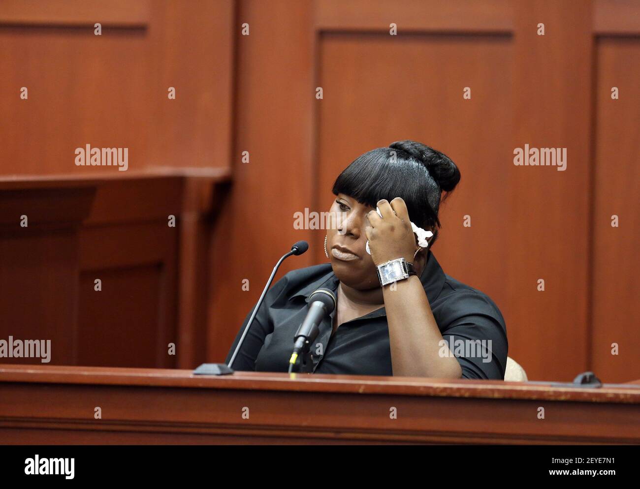 Witness Rachel Jeantel gives her testimony to the prosecution during ...