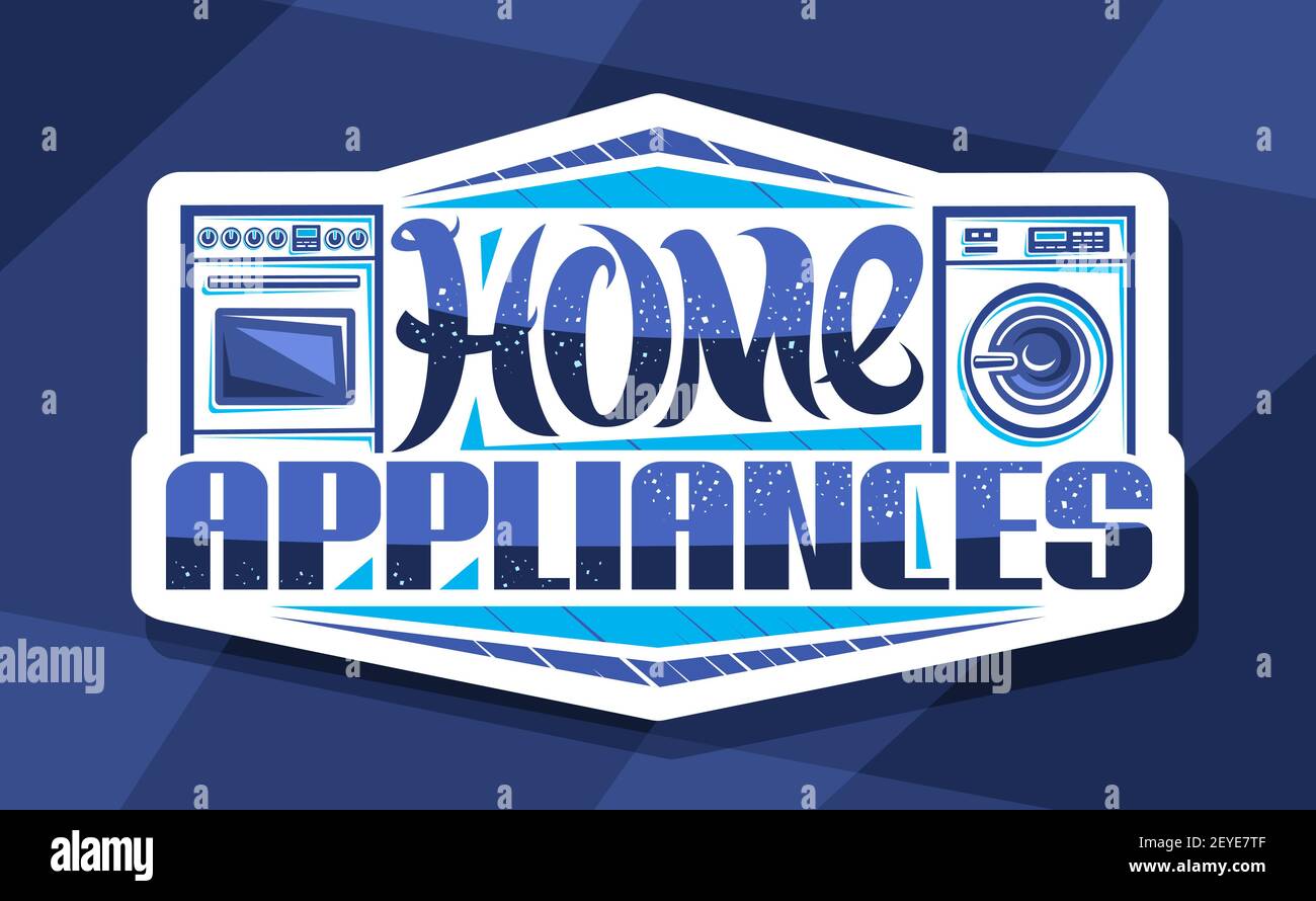 Vector logo for Home Appliances, decorative cut paper sign board with ...