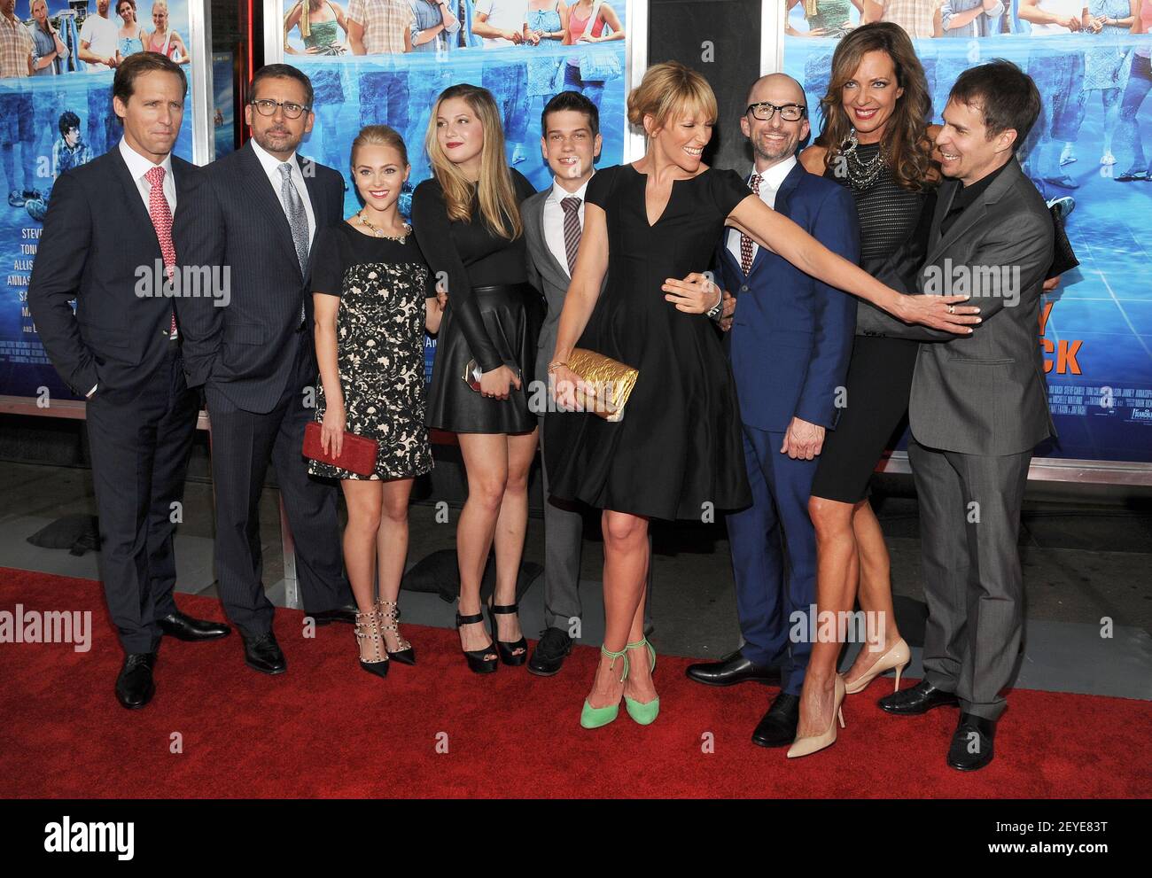 (L-R) Nat Faxon, Steve Carell, AnnaSophia Robb, Zoe Levin, Liam James, Toni Collette, Jim Rash ...
