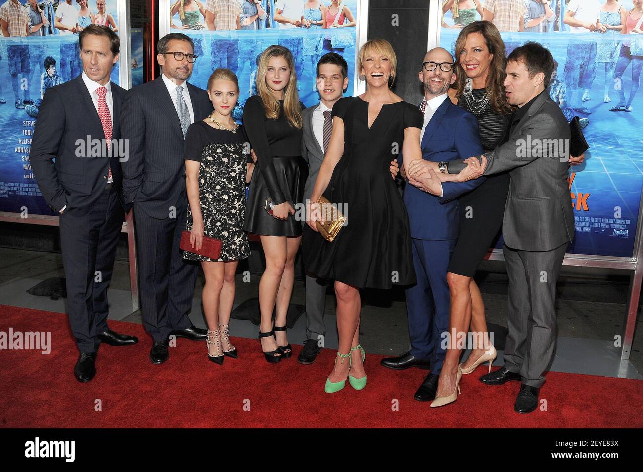 (L-R) Nat Faxon, Steve Carell, AnnaSophia Robb, Zoe Levin, Liam James, Toni Collette, Jim Rash ...