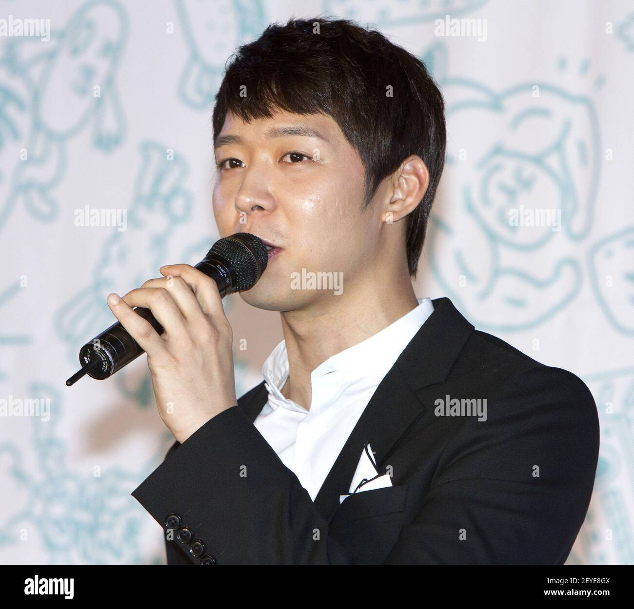 South Korean Park Yoo-Chun, member of K-Pop boys band JYJ, attend a opening ceremony during the ...