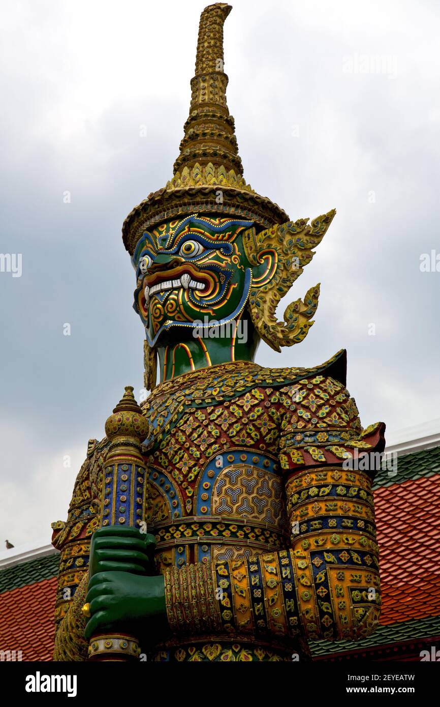 Thailand asia bangkok rain warrior devil mosaic Stock Photo - Alamy