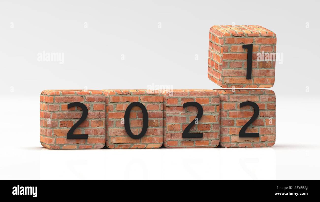 The 3d rendering of dice and changes the year 2021 to 2022 Stock Photo ...