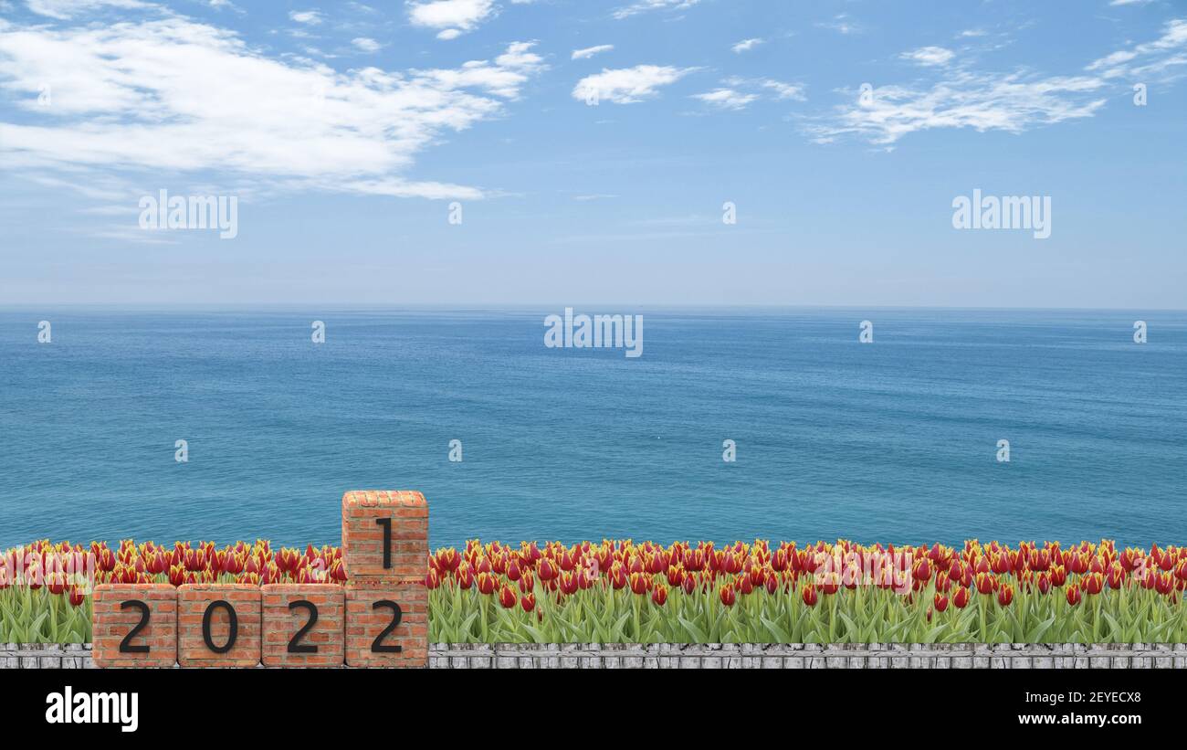 The 3d rendering of dice and changes the year 2021 to 2022 Stock Photo ...