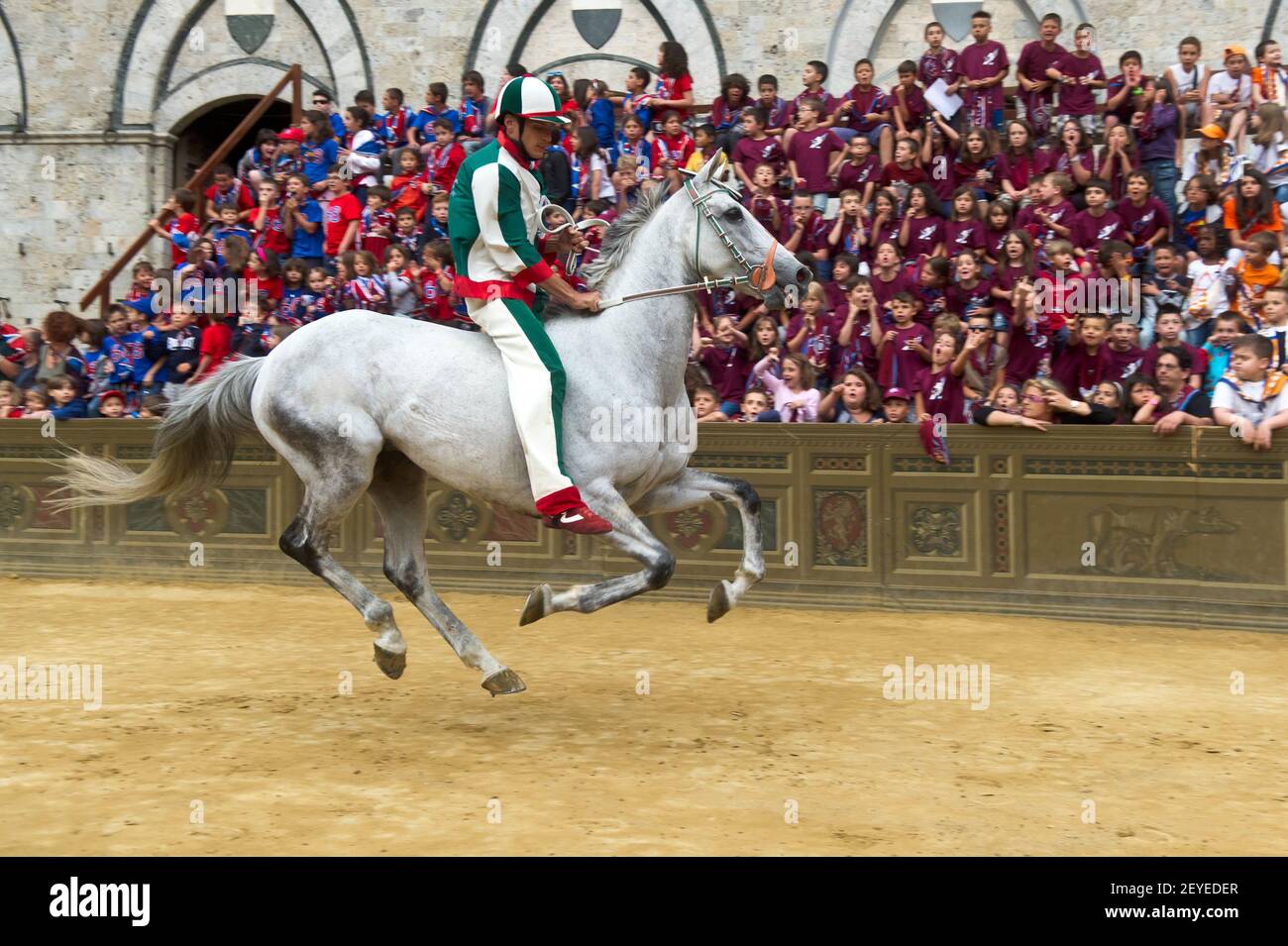 The "Palio di Siena", a medieval horse race, takes place on Campo ...