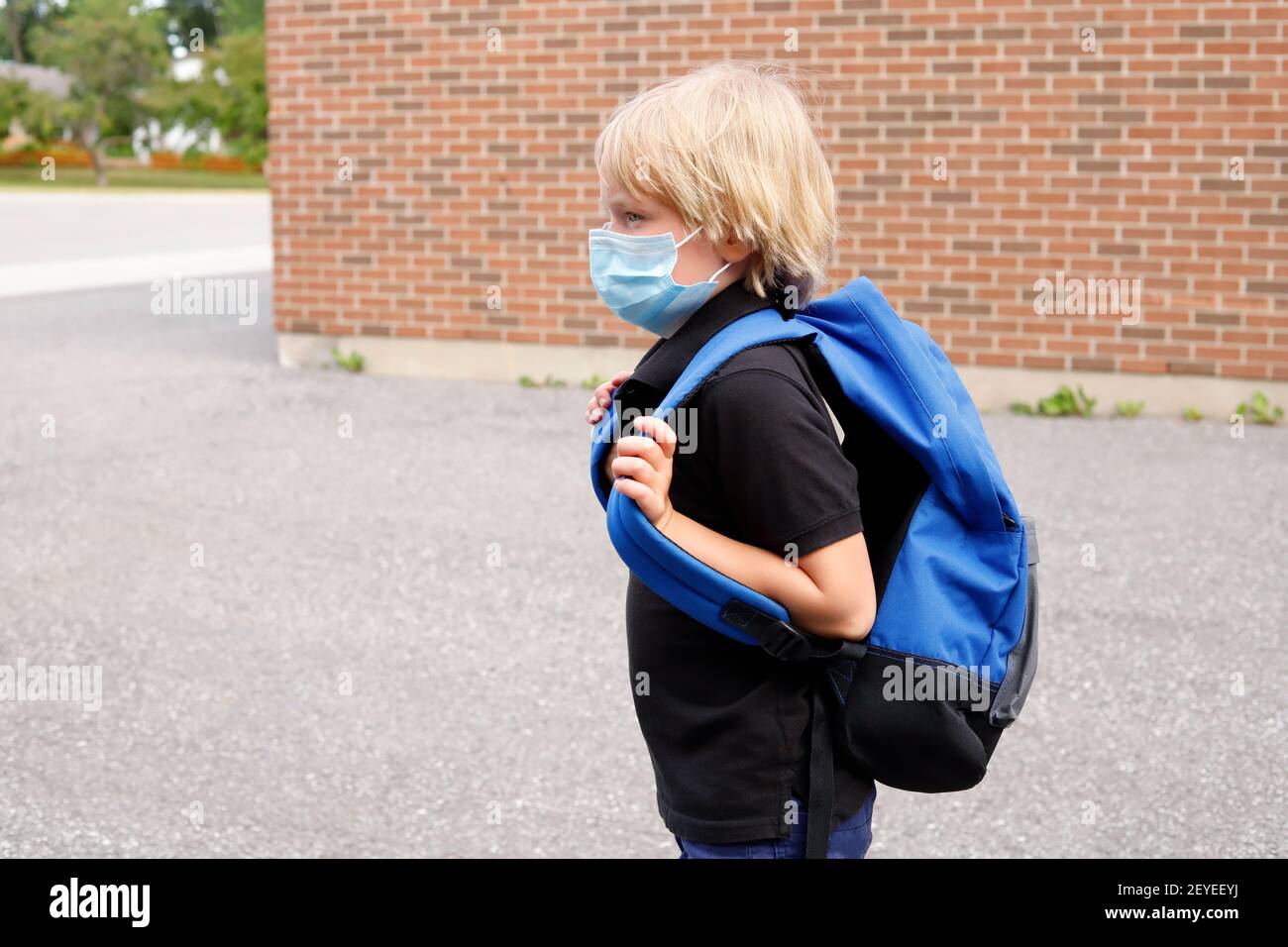 Little child in mask during corona virus outbreak. Little kid wearing ...
