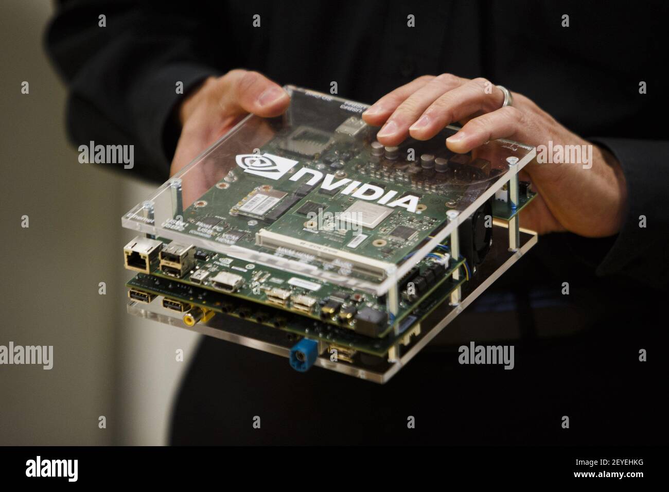 Pictured is Nvidia's Jetson automative development platform which ...