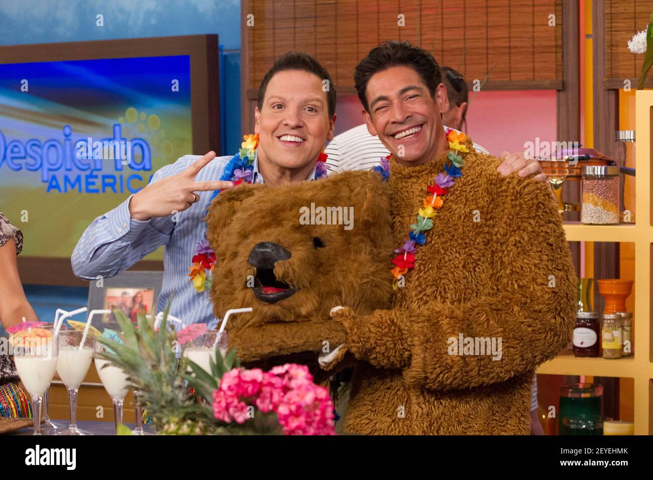 Raul Gonzalez and Johnny Lozada attends Despierta America to promote ...