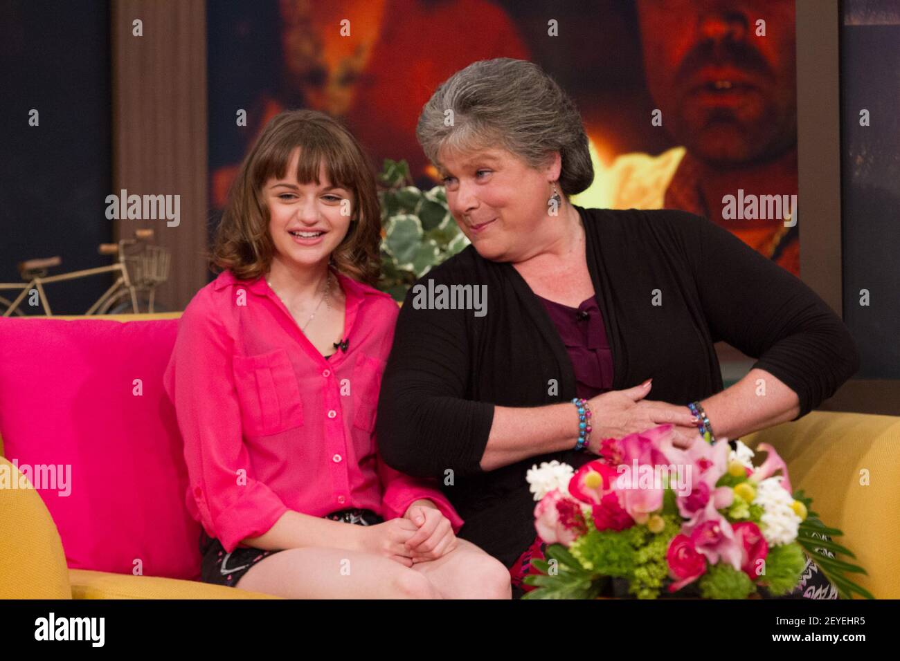Actress Joey King and author Andrea Perron attends Despierta America to ...