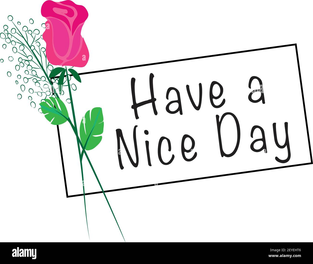 vector rose flowers with greeting card: have a nice day Stock Vector ...