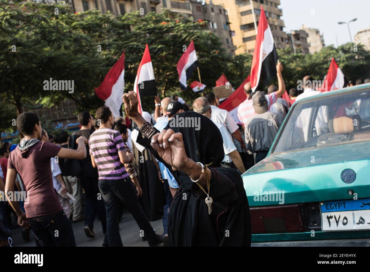 Anti Morsis' walk around Tahrir, Cairo, Egypt, on July 07, 2013. (Photo ...
