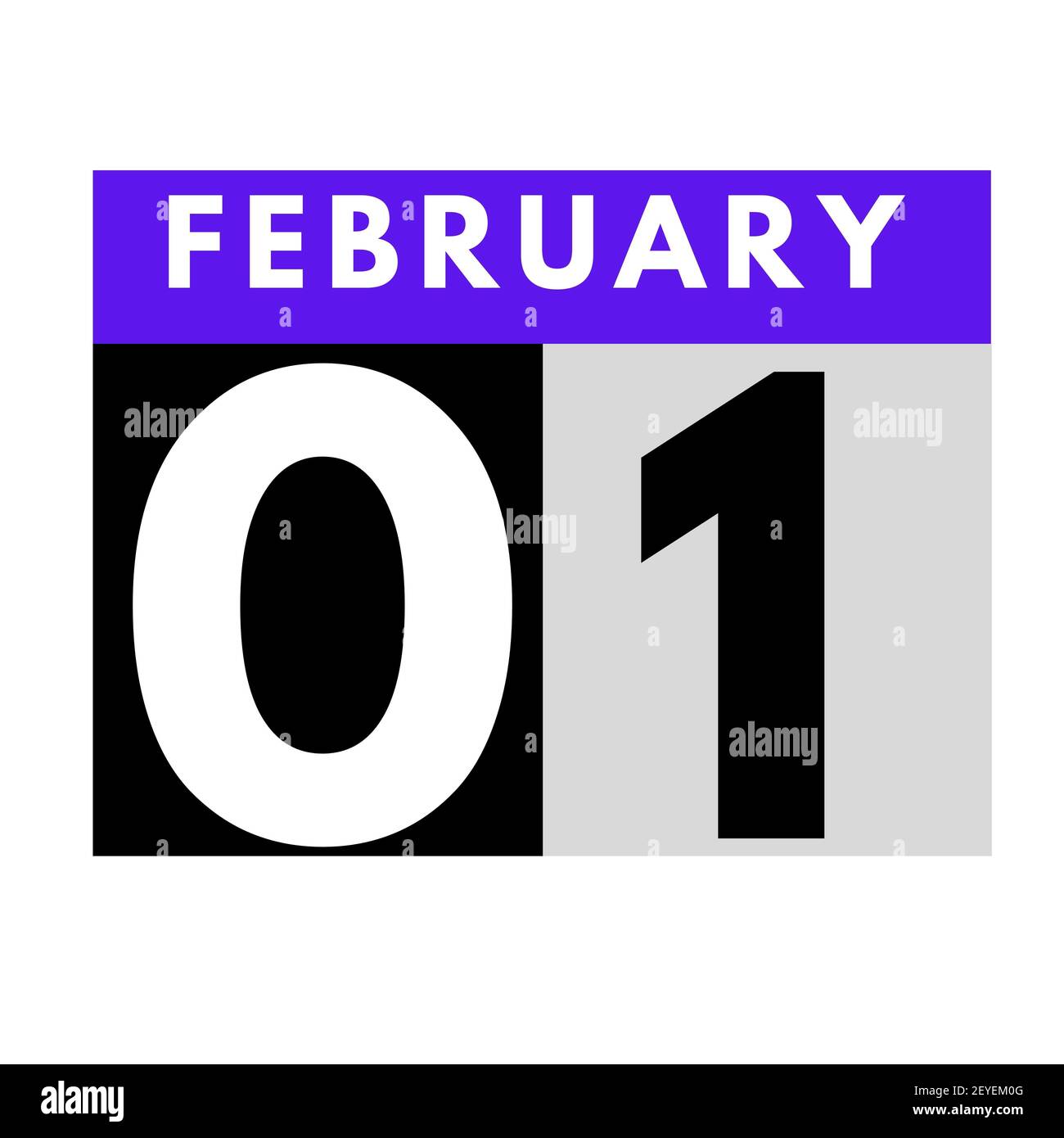 February 1 . flat daily calendar icon .date ,day, month .calendar for ...