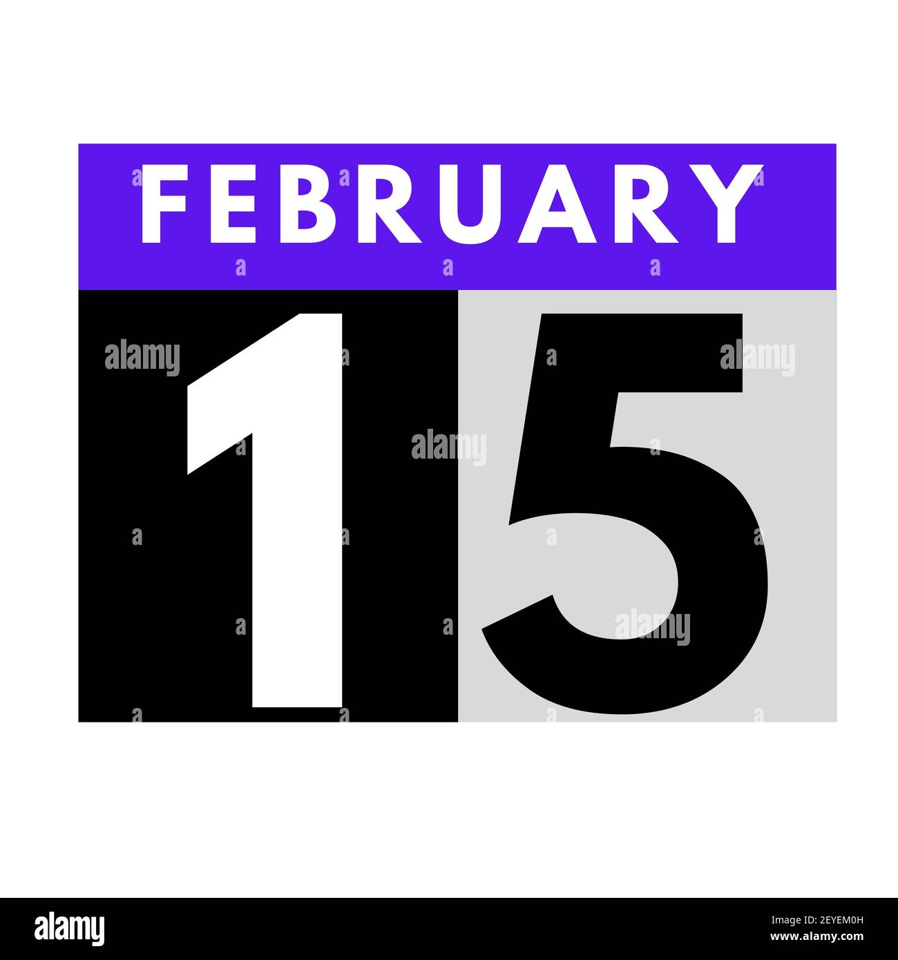 February 15 . flat daily calendar icon .date ,day, month .calendar for ...