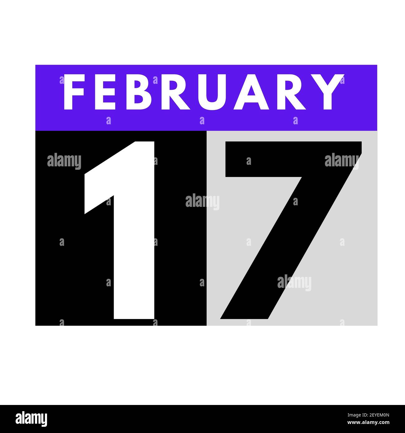 February 17 . flat daily calendar icon .date ,day, month .calendar for ...