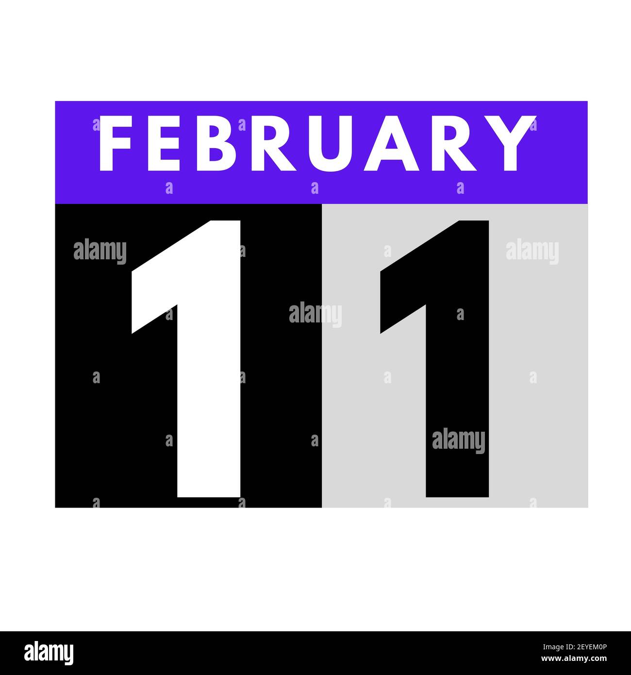 February 11 . flat daily calendar icon .date ,day, month .calendar for ...