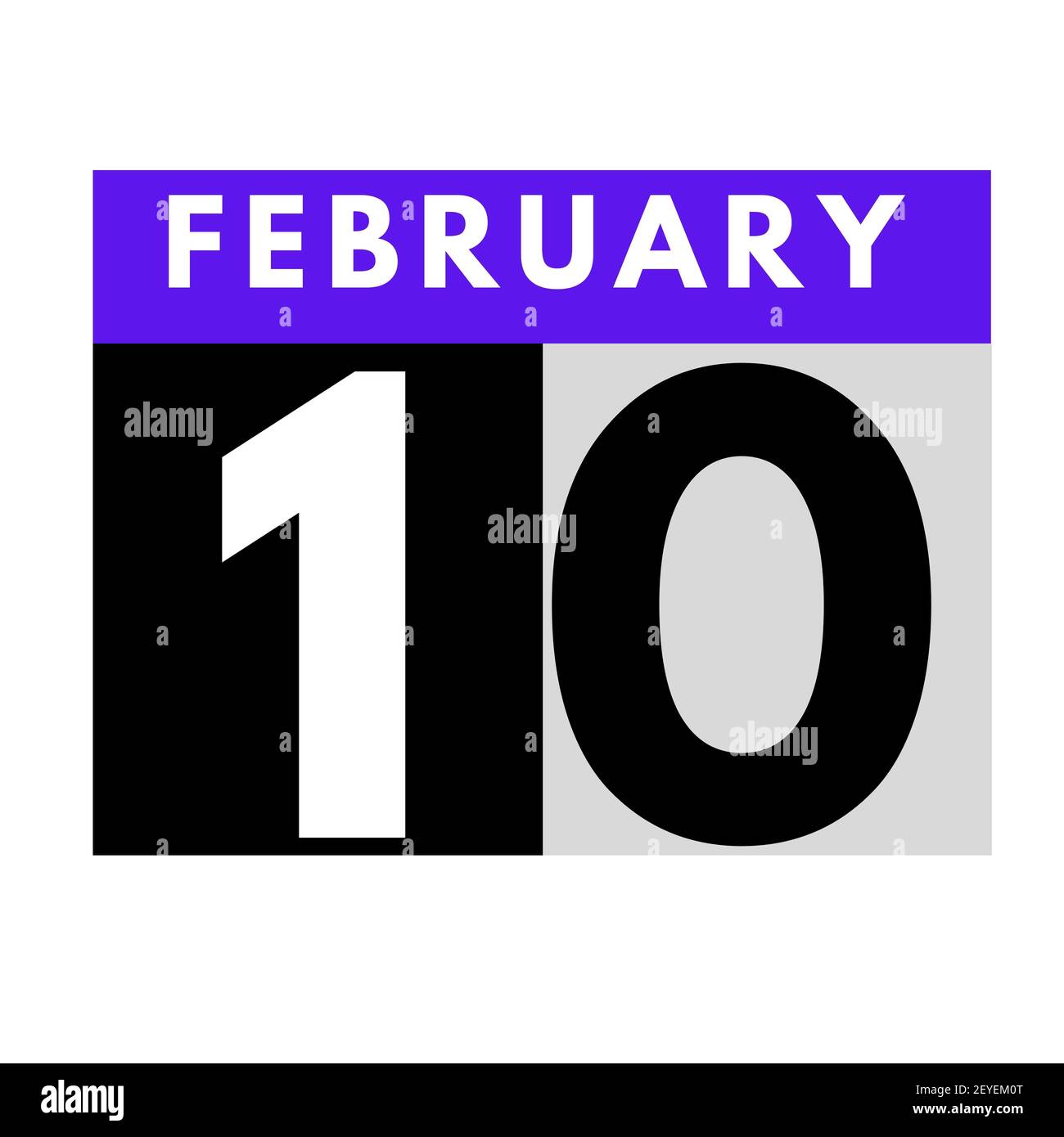 February 10 . flat daily calendar icon .date ,day, month .calendar for ...