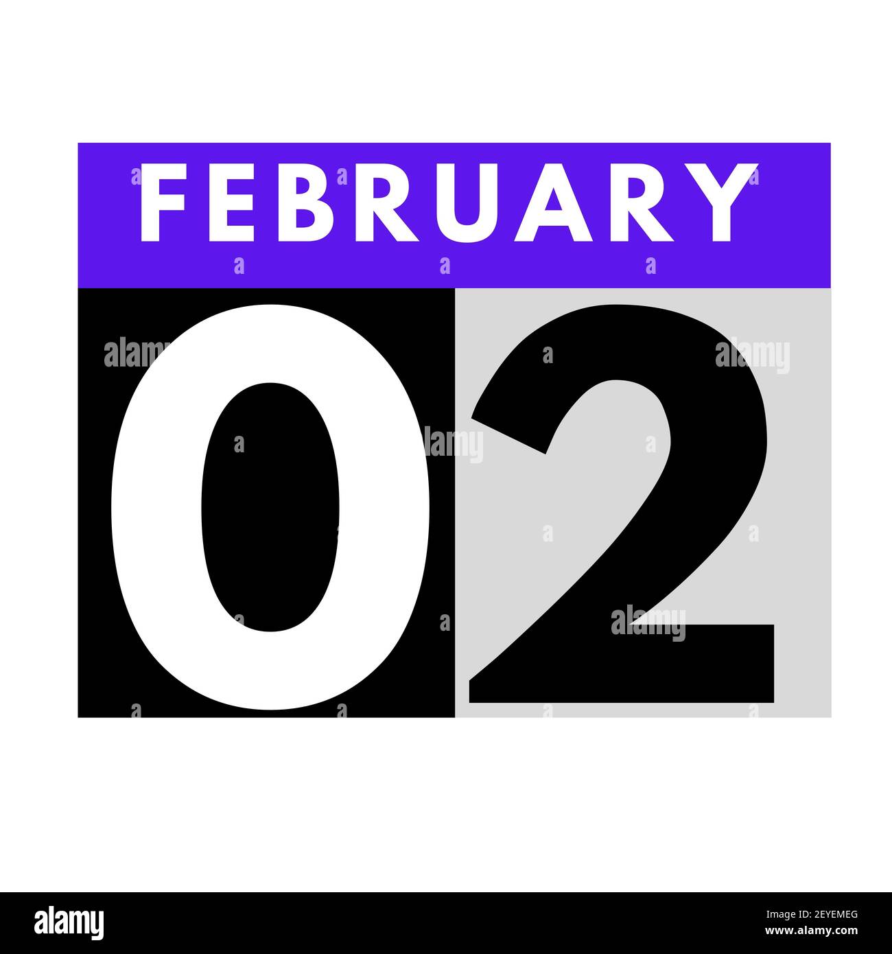 February 2 . flat daily calendar icon .date ,day, month .calendar for ...
