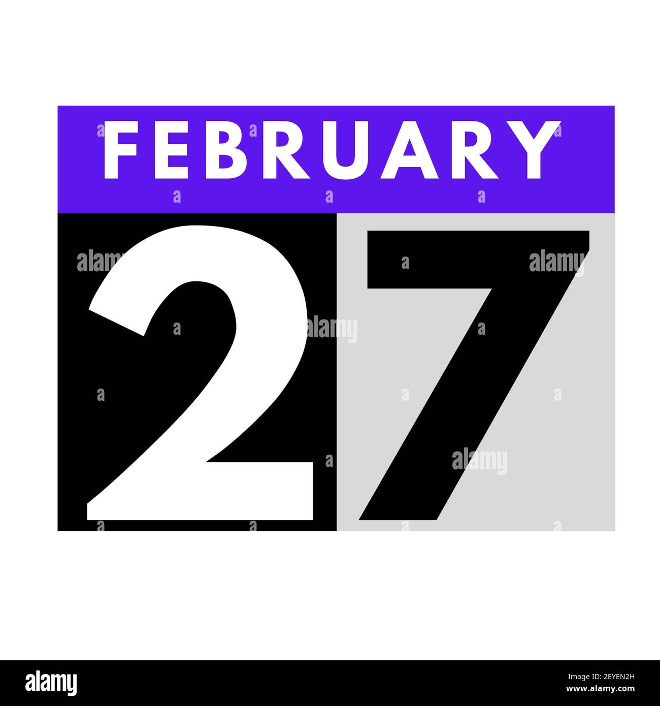 February 27 . flat daily calendar icon .date ,day, month .calendar for ...