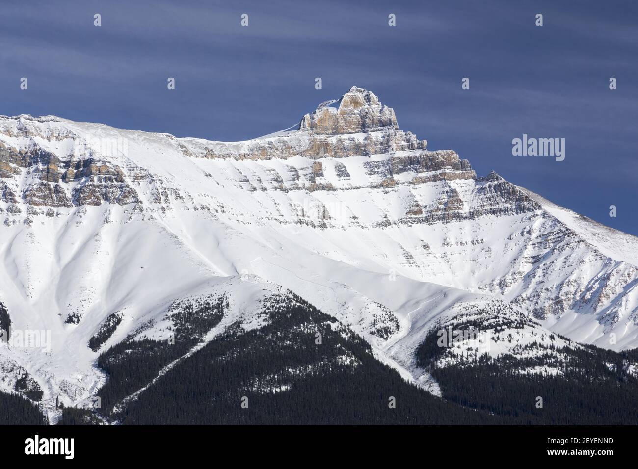 Mount Hector, Snowy Mountain Landscape with Blue Skyline Background ...