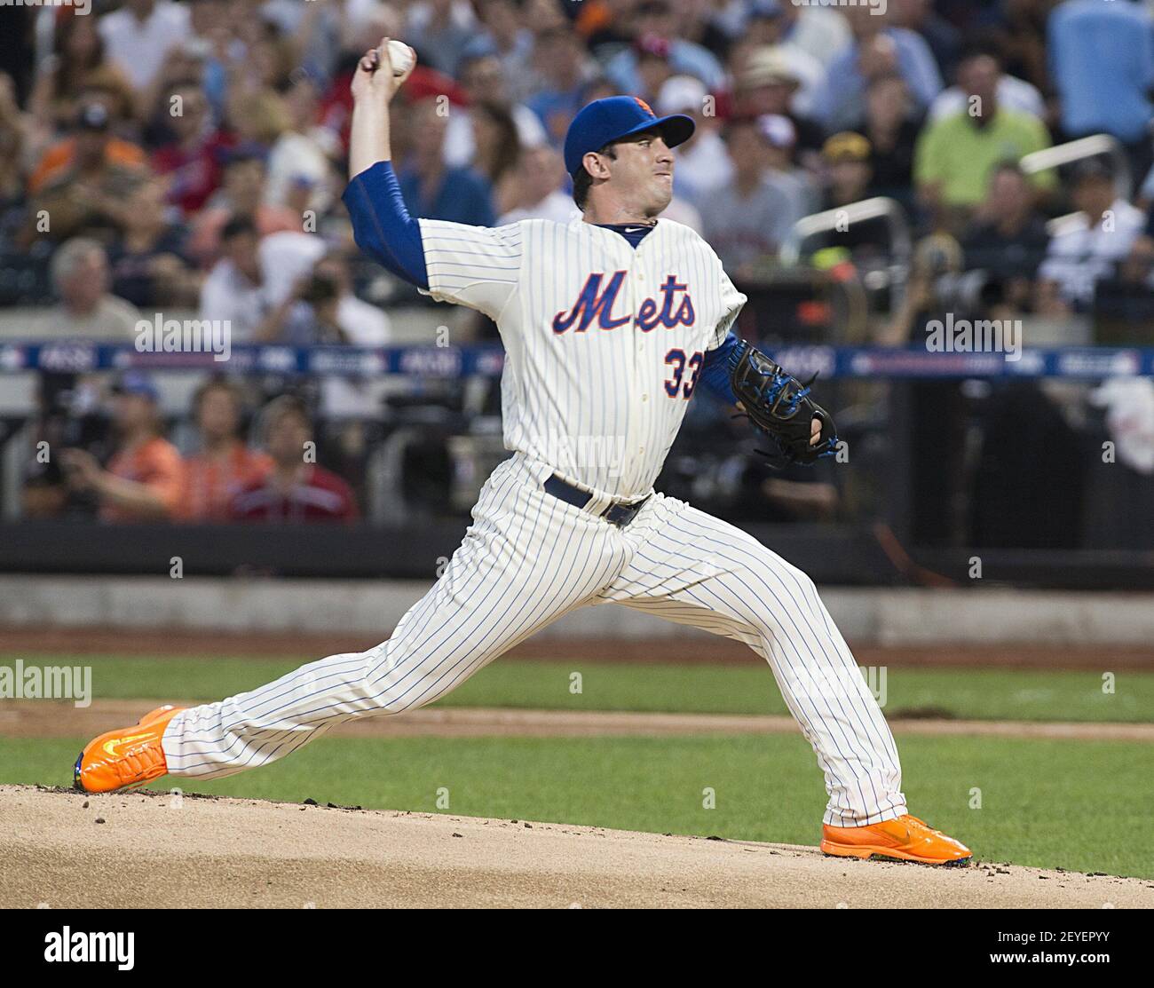 National League starting pitcher Matt Harvey works against the American ...