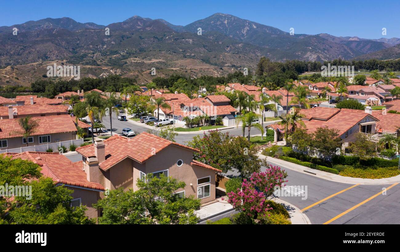Aerial view of an affluent neighborhood in Rancho Santa Margarita ...