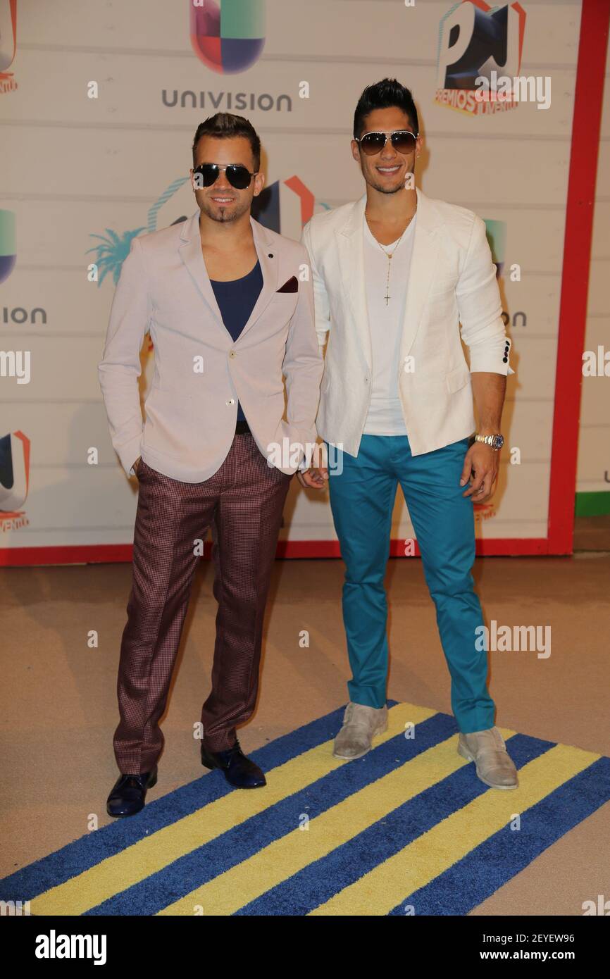Chino y Nacho arrive at The 2013 Premios Juventud awards at the Bank ...