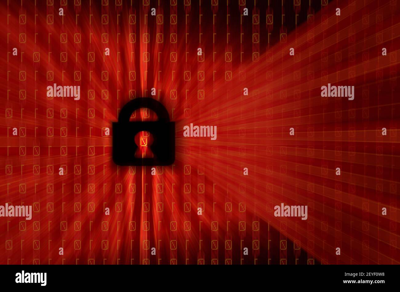 red lock on binary numbers and digital screen background Stock Photo ...