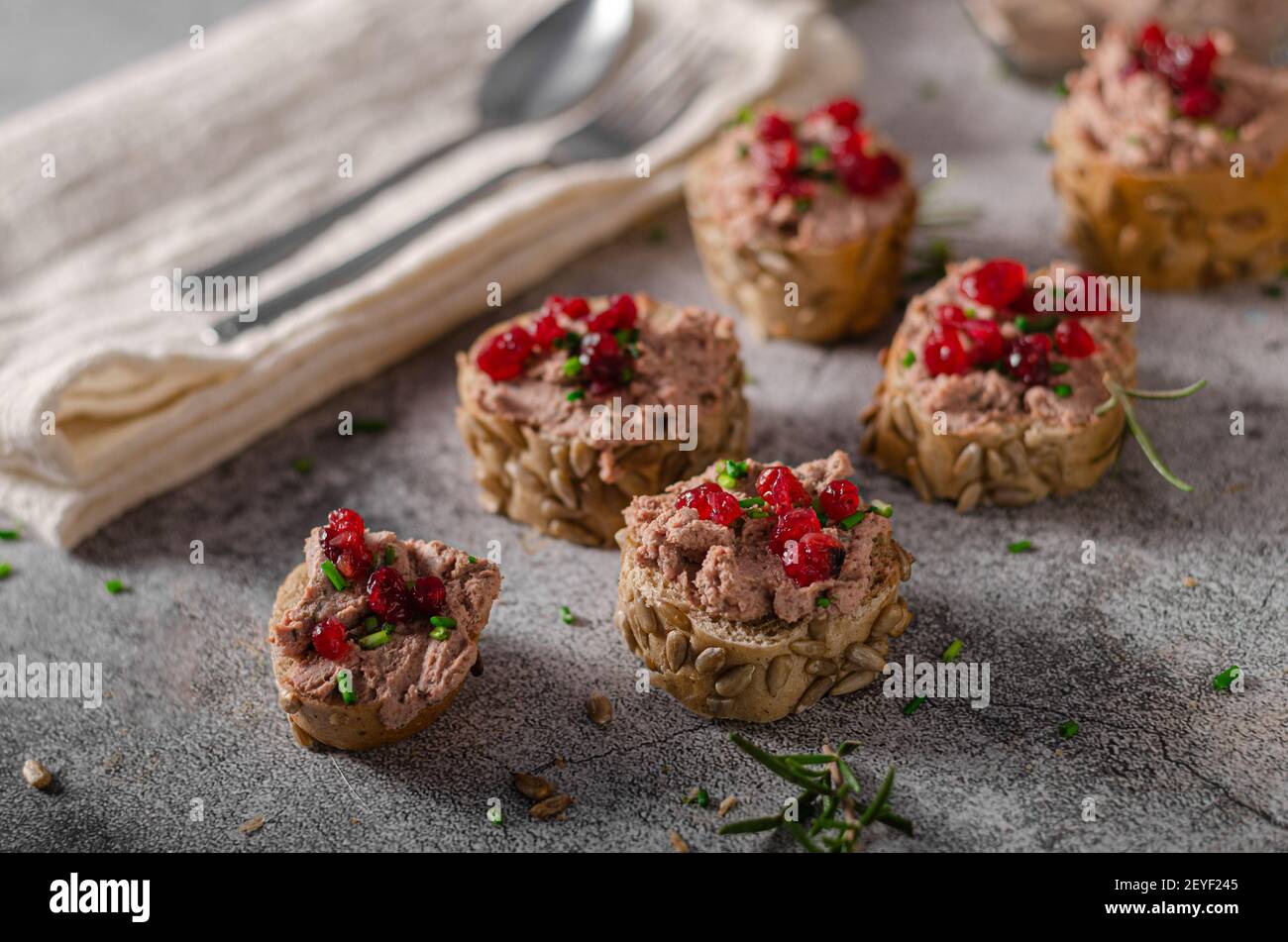 Delicious homemade pate with wholegrain pastry and herbs Stock Photo ...