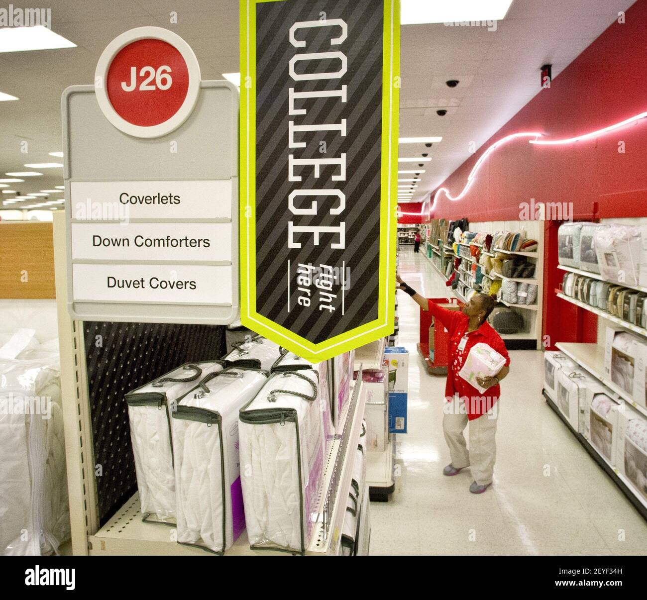 College-oriented merchandise line the aisles at the Target store on ...