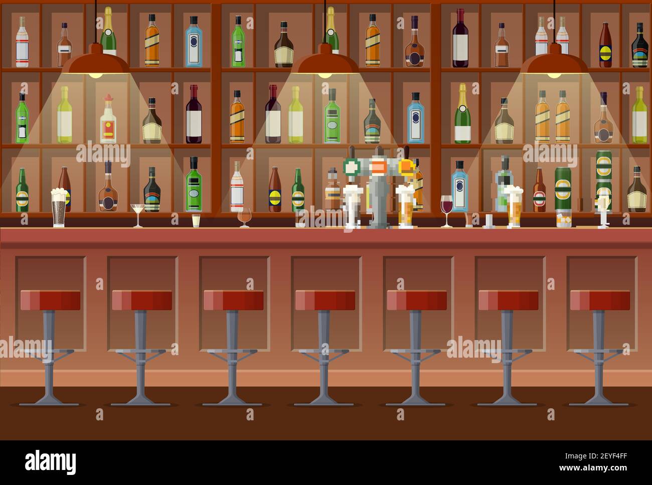 Bar, pub, night club interior Stock Vector Image & Art - Alamy