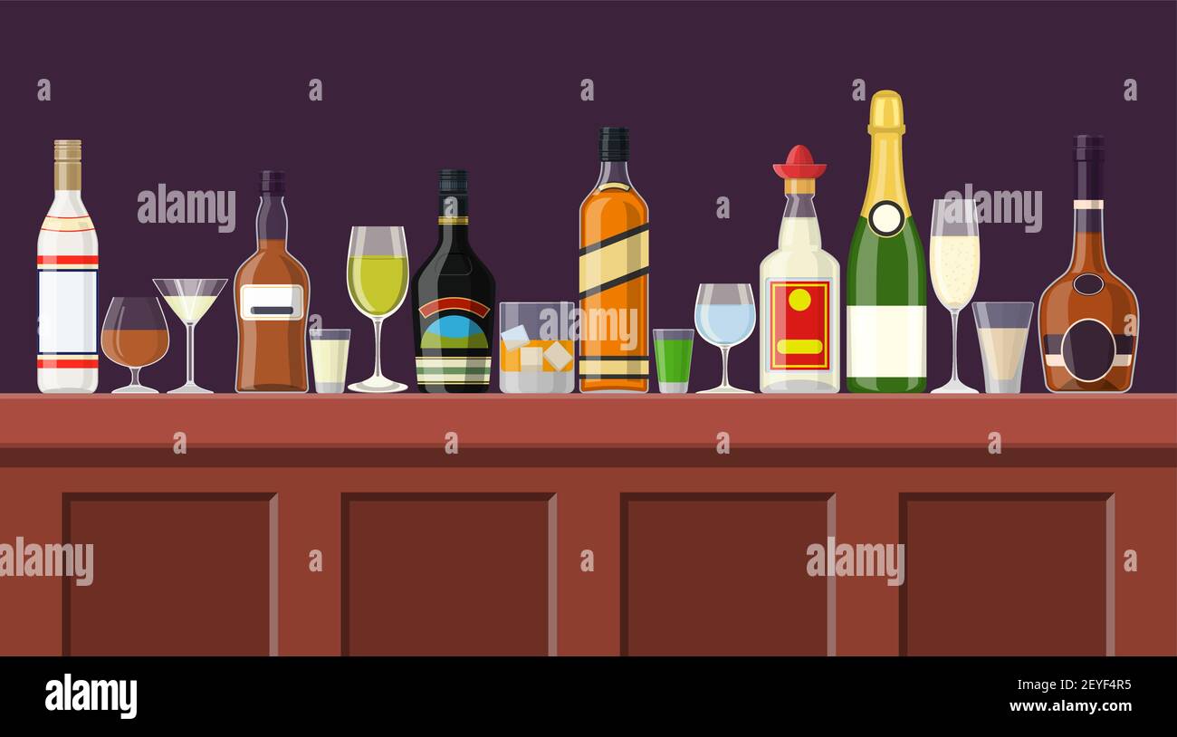 Old bar counter Stock Vector Images - Alamy