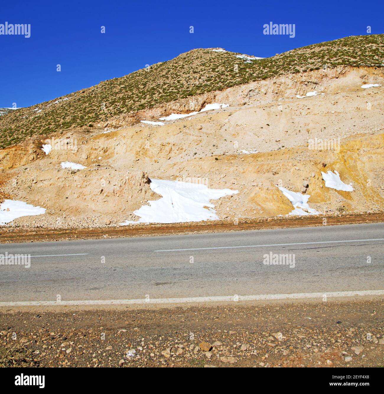 Hill in africa morocco the atlas valley dry mountain ground isolated ...