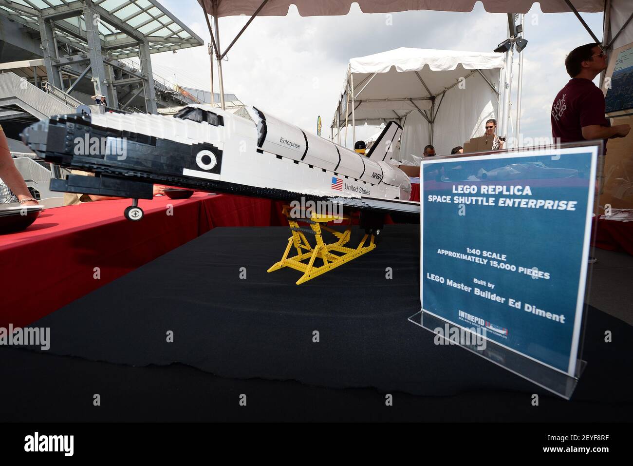 A 1/40th scale Lego model replica of the Space Shuttle Enterprise ...