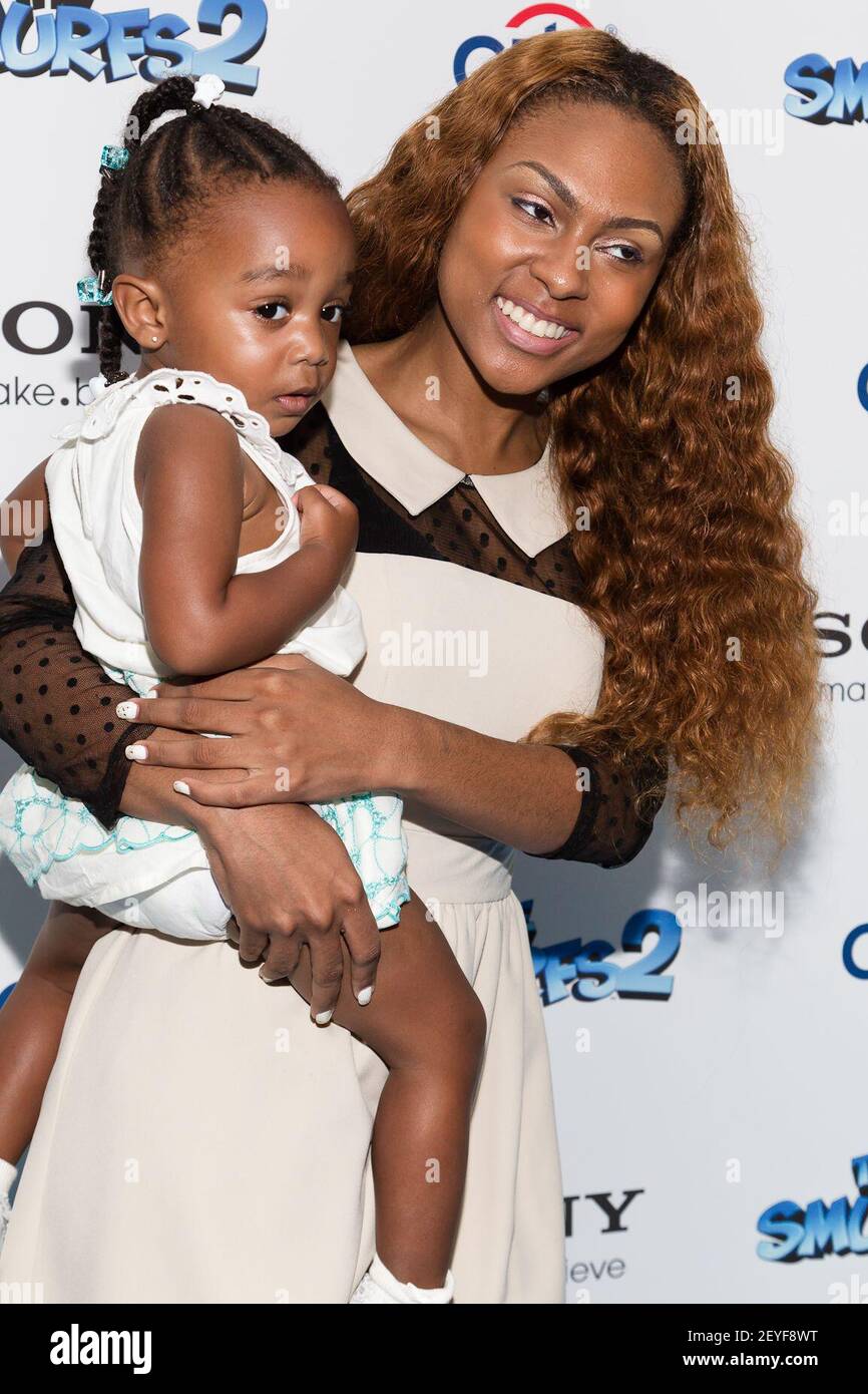 Tashiana Washington attends the Smurfs 2 premiere held at the ...