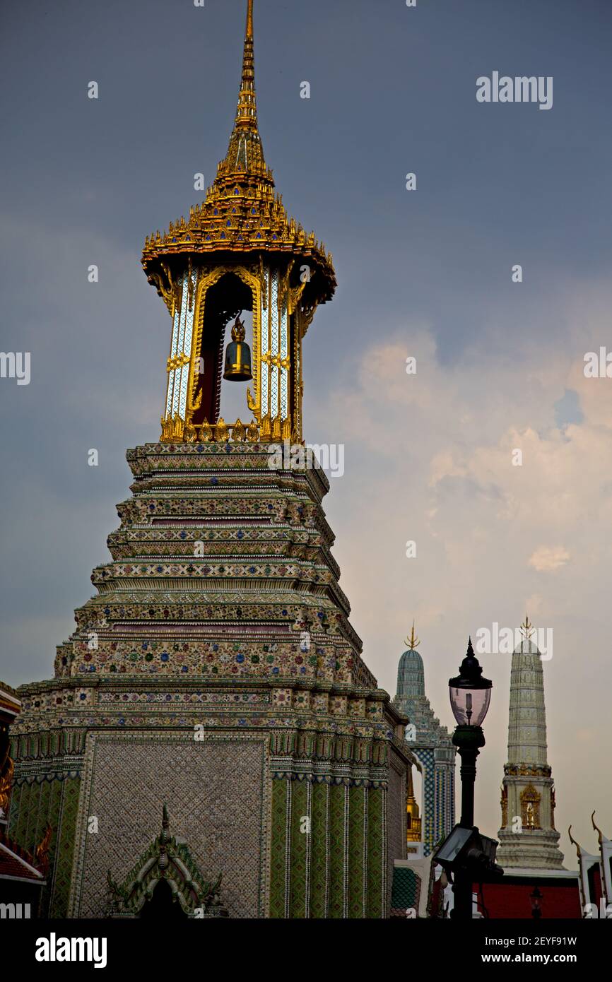 Thailand asia in bangkok rain temple bell street lamp Stock Photo - Alamy