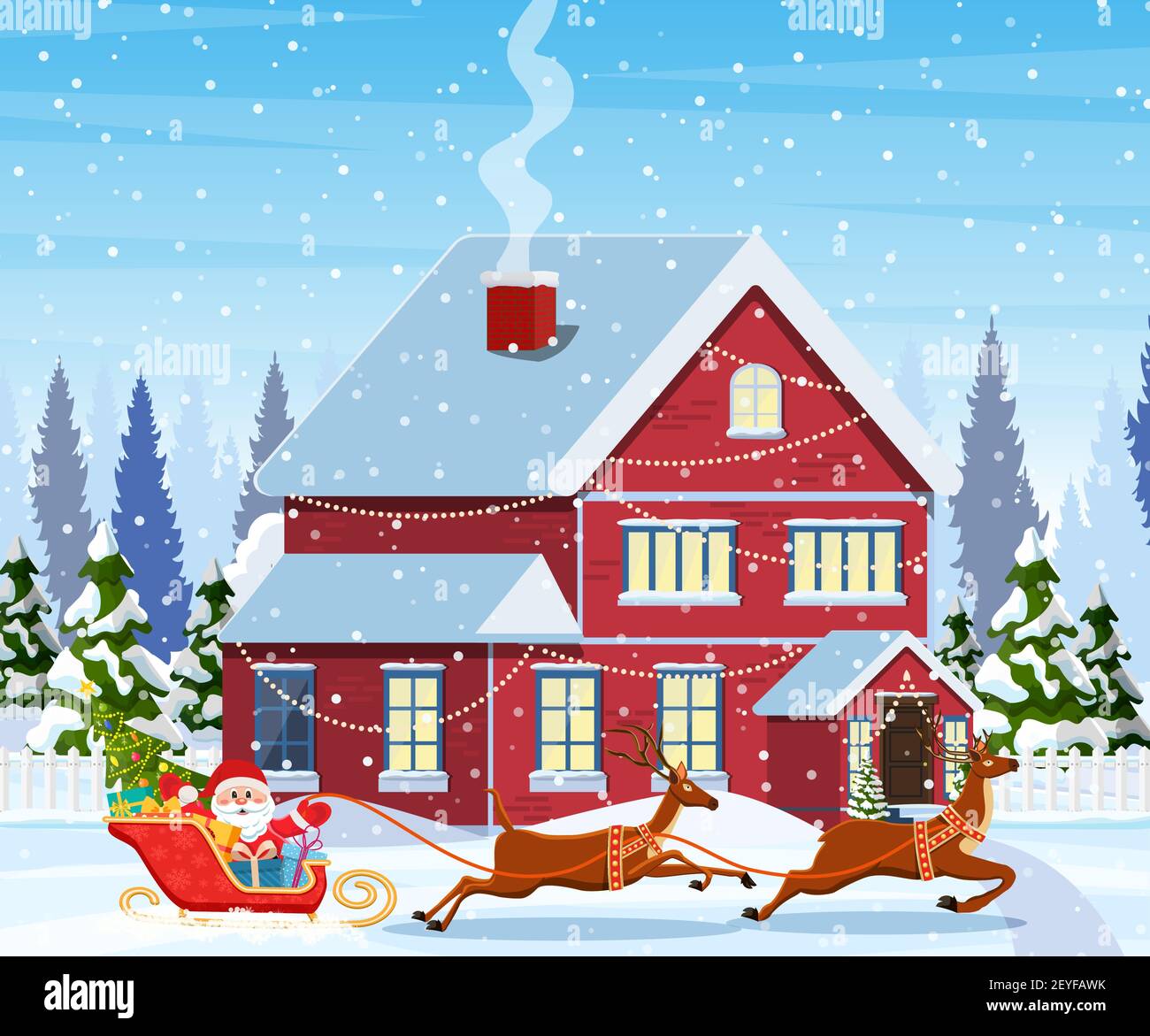 Reindeer on snow covered Stock Vector Images - Alamy