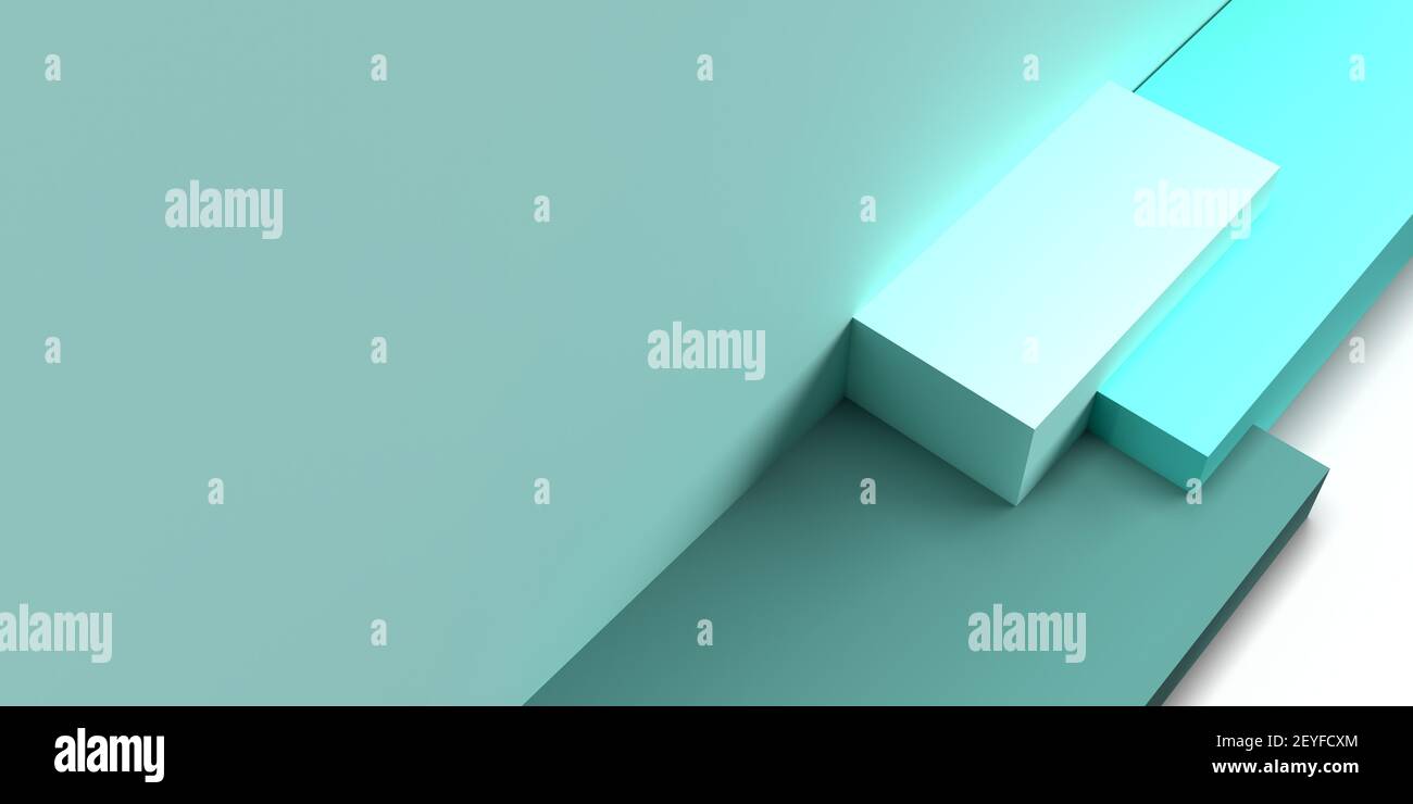 View on geometric studio scene. Stage podium in rectangular form. Empty ...