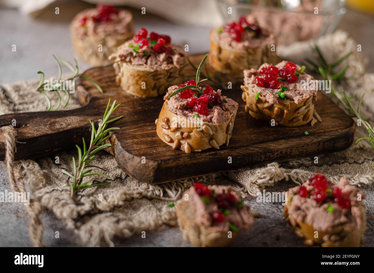 Delicious homemade pate with wholegrain pastry and herbs Stock Photo ...