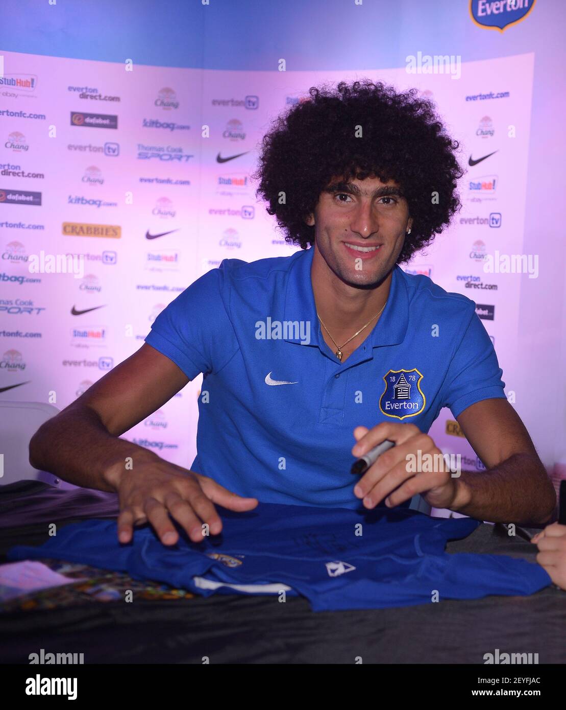 Everton F.C. (#25 / Midfielder) Marouane Fellaini attend Everton ...