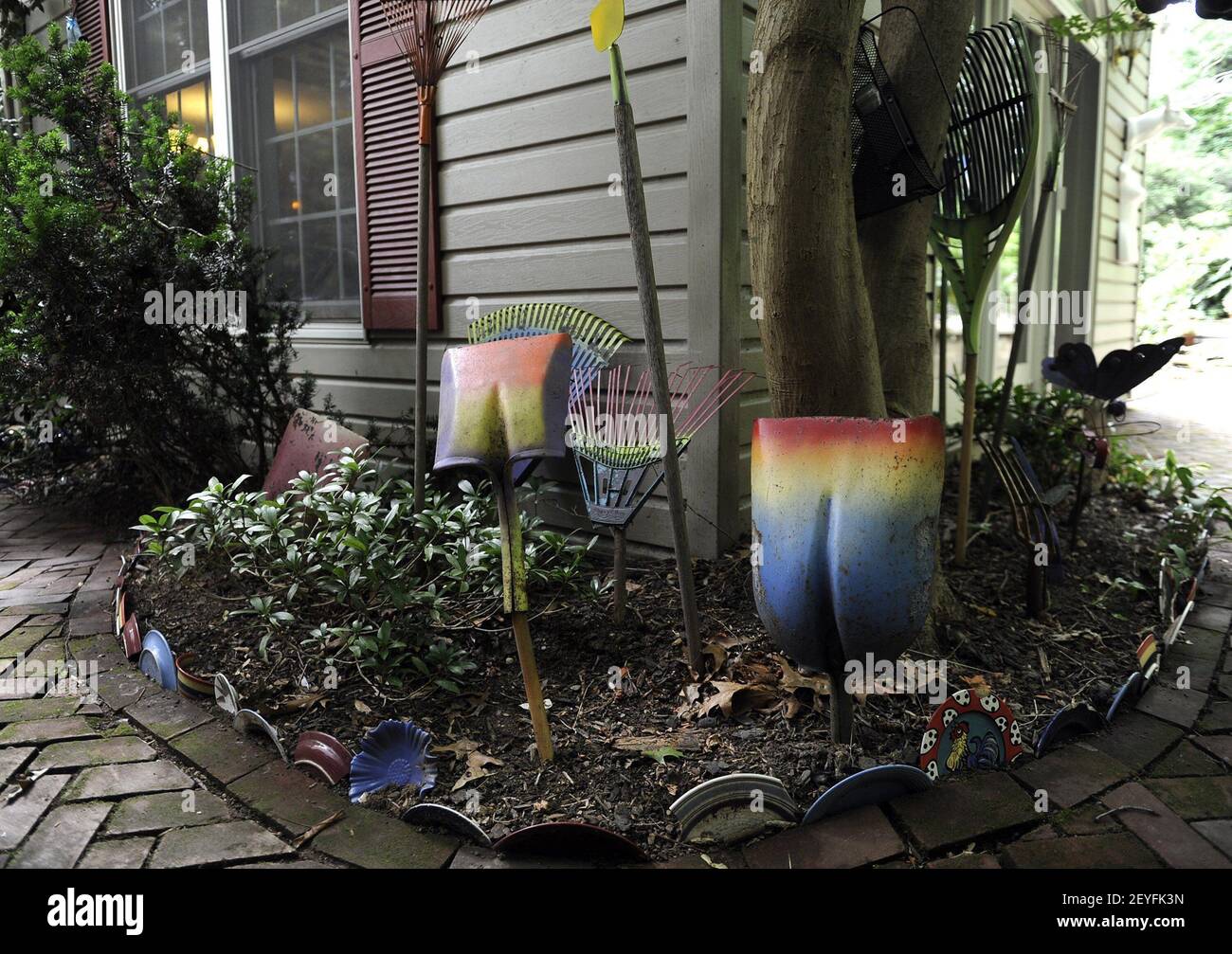 Artist Sherrill Cooper used old tools to create a sculptural display in ...