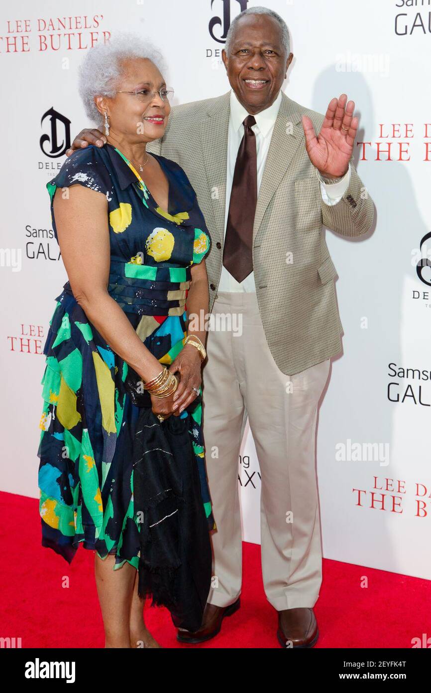 Hank Aaron and wife attend Lee Daniels' "The Butler" New York Premiere at the Ziegfeld Theater ...