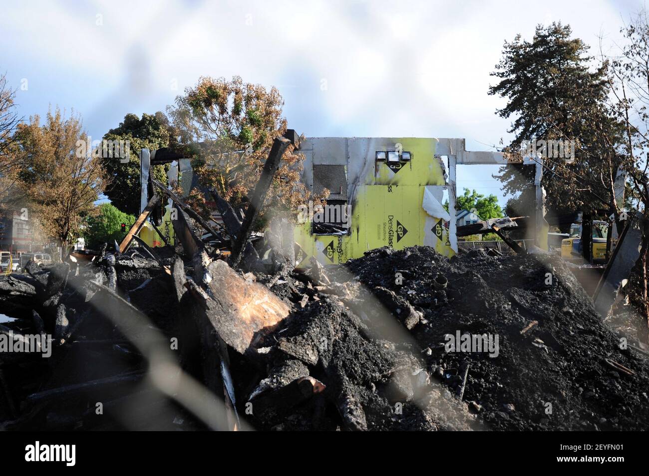 The scene after a five-alarm fire ravaged a Northeast Portland, Oregon ...