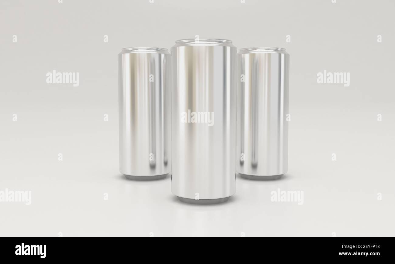 An isolated shot of the unlabeled cans on a white background Stock ...