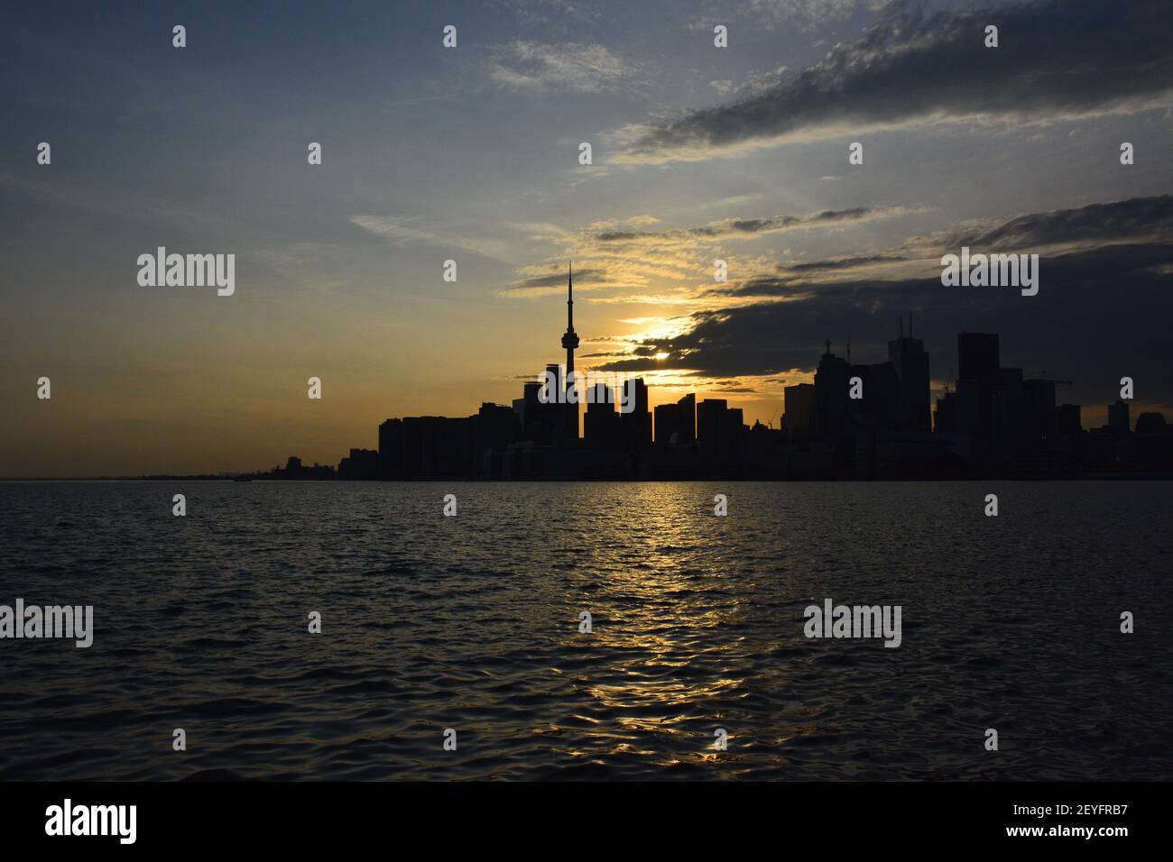Amazing sunset near modern skyscrapers hi-res stock photography and ...