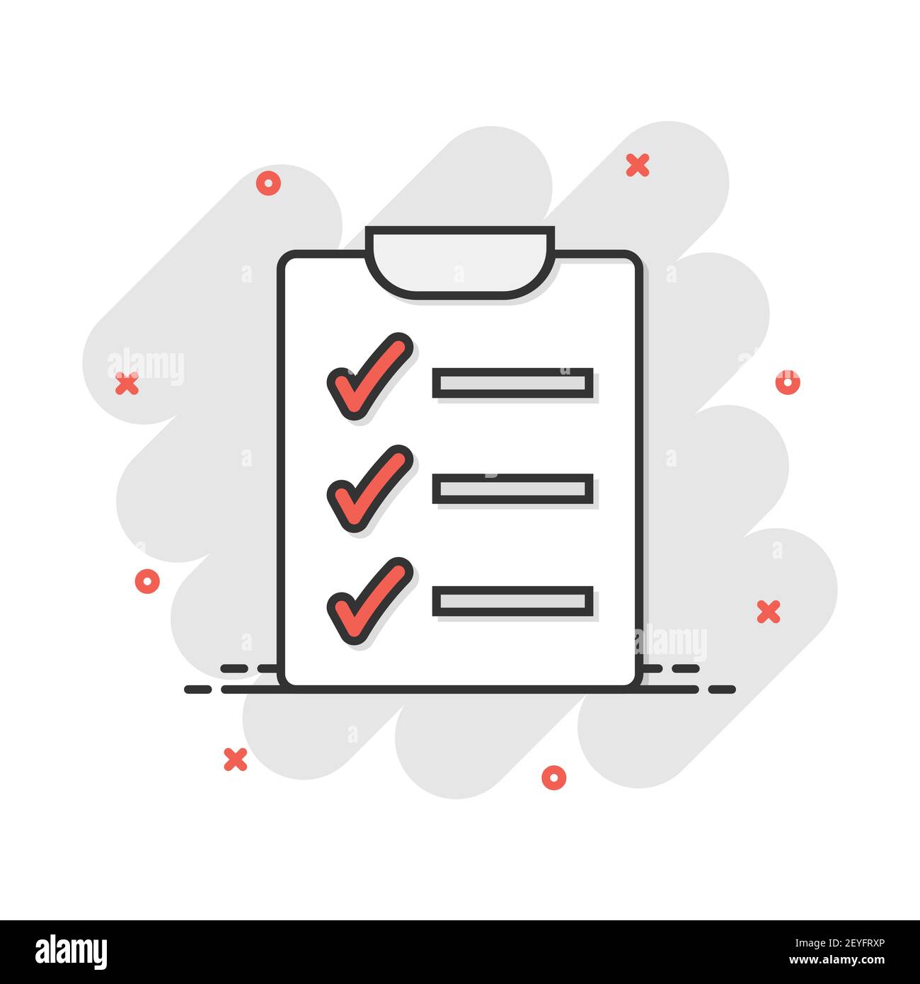 Vector cartoon to do list icon in comic style. Checklist, task list ...