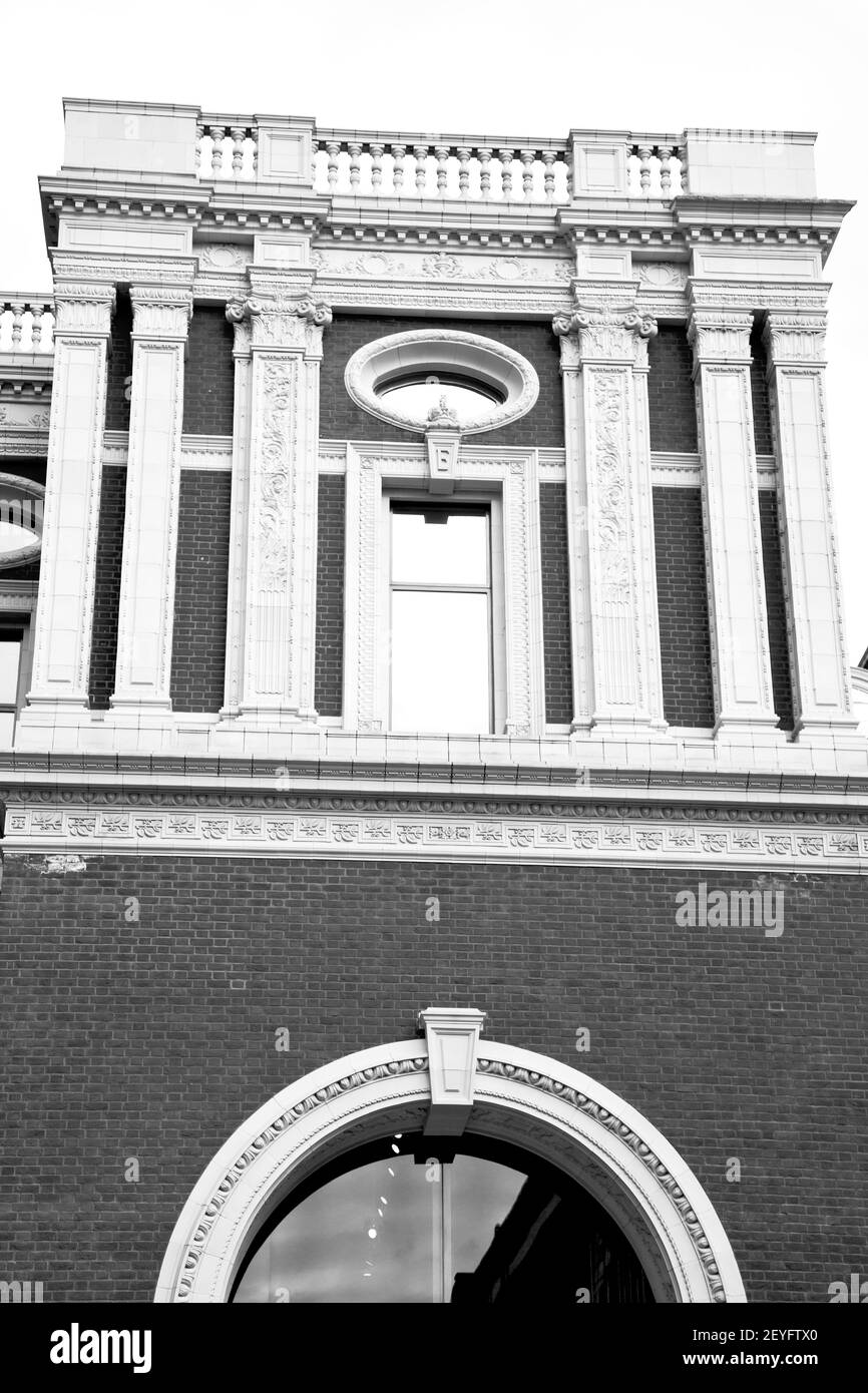 Window in europe london old red brick wall and historical Stock Photo ...