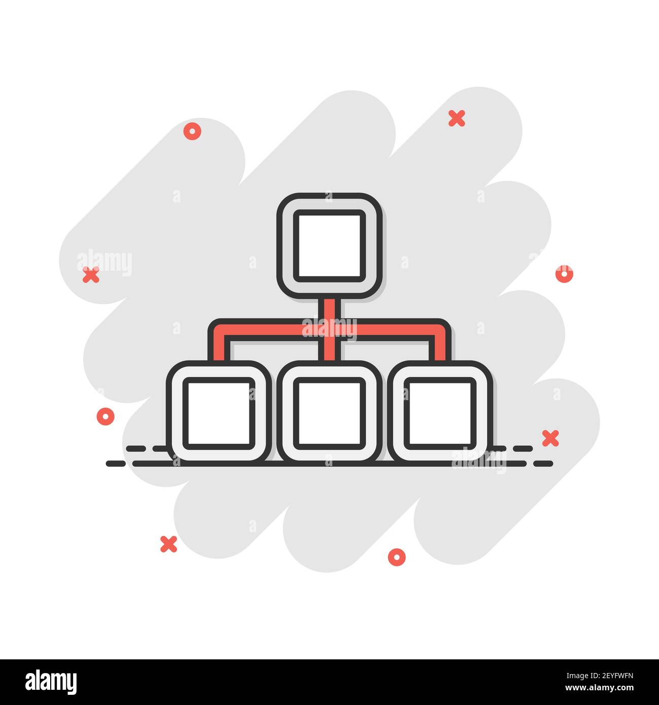 Vector cartoon structure diagram icon in comic style. Chart ...