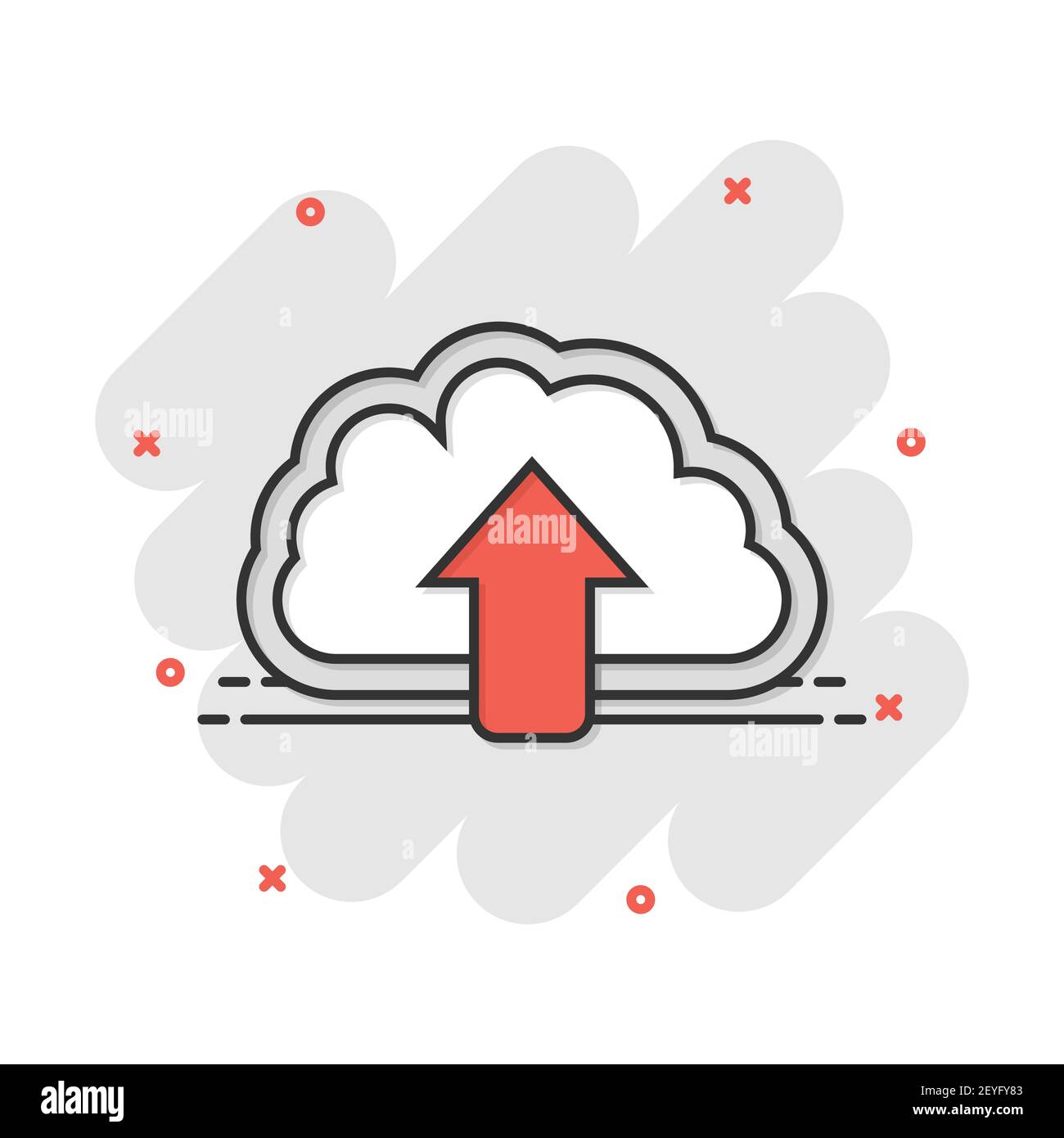 Vector cartoon cloud icon in comic style. Cloud sign illustration ...