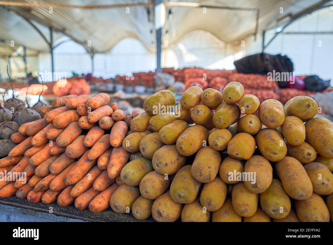 vegetables on the counter bazaar Stock Photo - Alamy