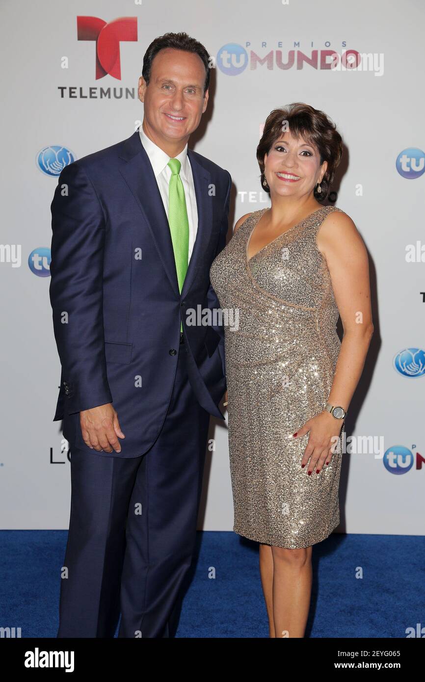 Jose Diaz Balart poses backstage at Telemundo's Premios Tu Mundo Awards ...